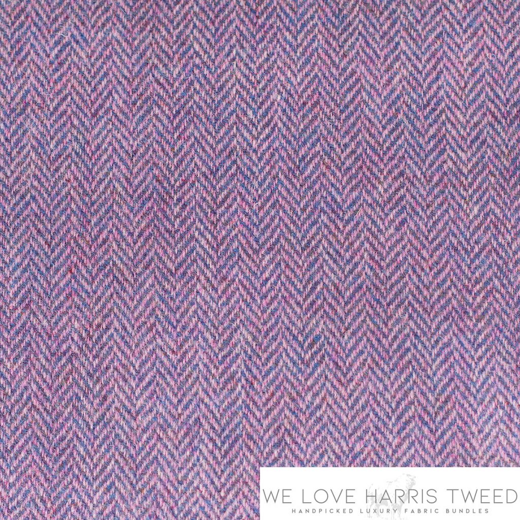 Harris Tweed Herringbone Pink and Purple - We Love Harris Tweed