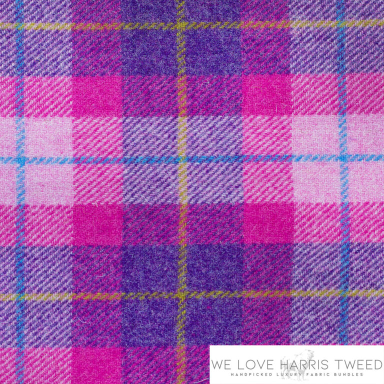 Harris Tweed Hot Pink & Purple Checks - We Love Harris Tweed