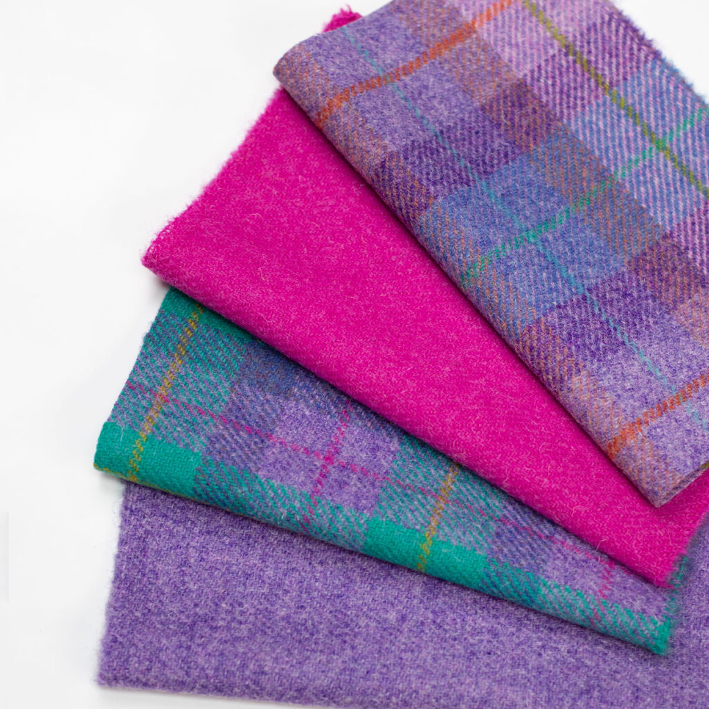 Harris Tweed Purple Pink & Jade Green - We Love Harris Tweed